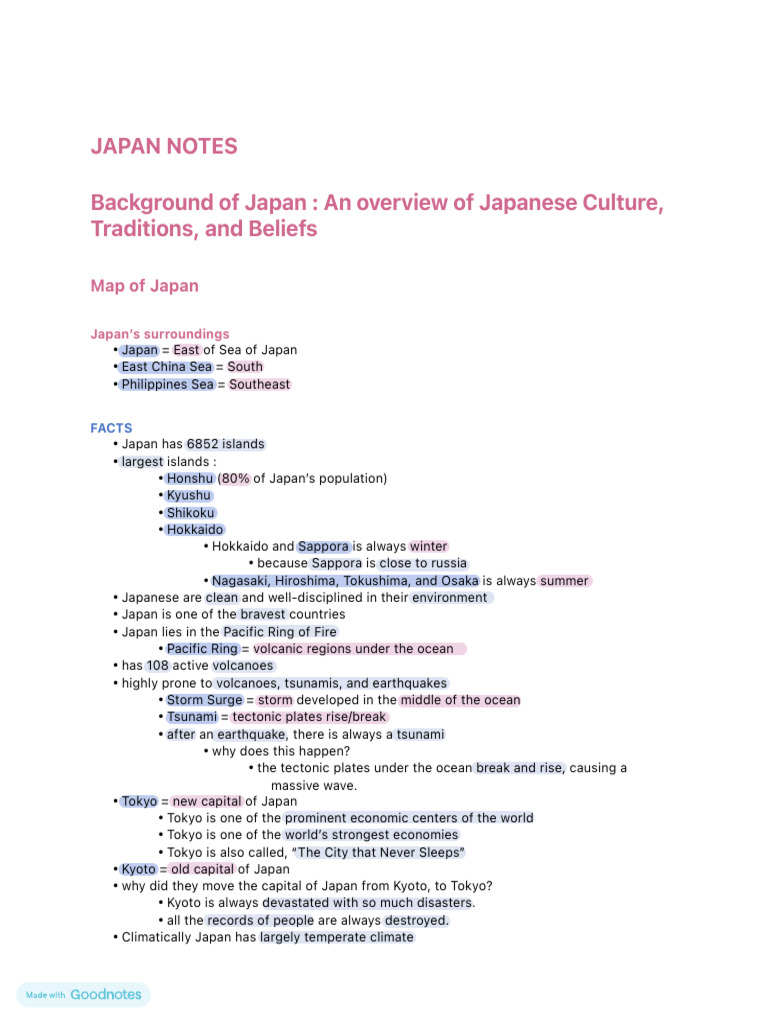 Japan Notes For My Labidavs | PDF | Japan | Japanese Language
