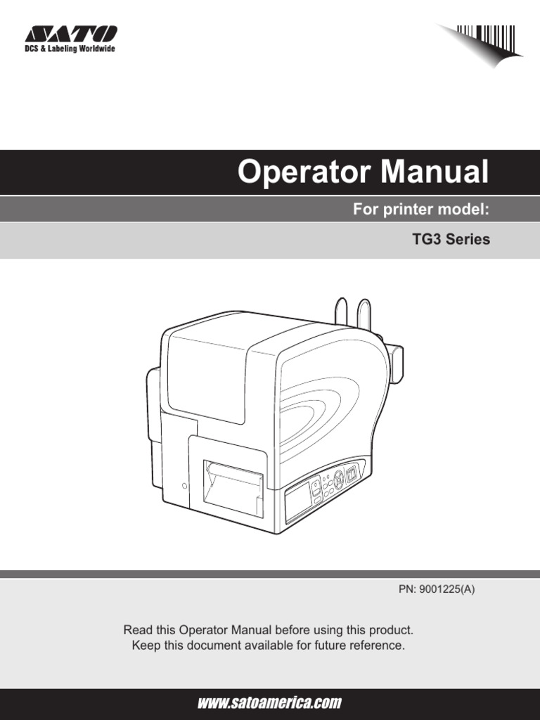 TG3 Series Operator Manual | PDF | Printer (Computing) | Ac Power Plugs And Sockets
