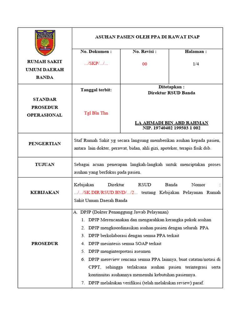 Standar Pap 2.1 Spo Regulasi Asuhan Pasien | PDF