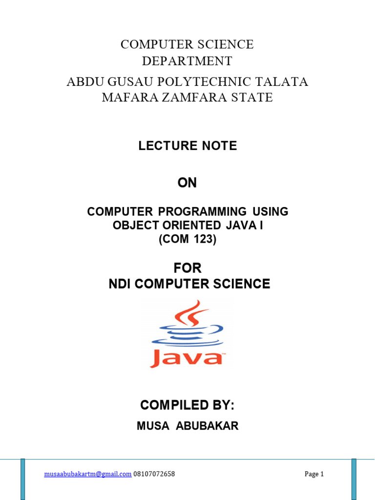 Java Handout Download Free Pdf Data Type Variable Computer Science 