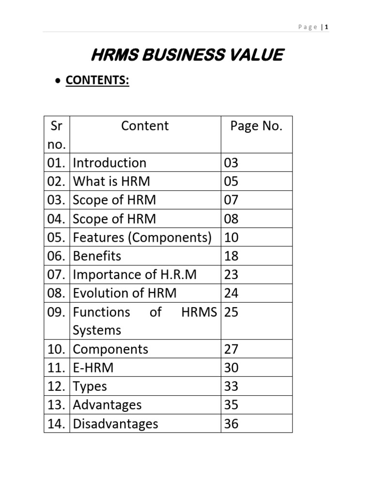 HRMS BUSINESS VALUE sem 4 | PDF | Human Resource Management | Human Resources