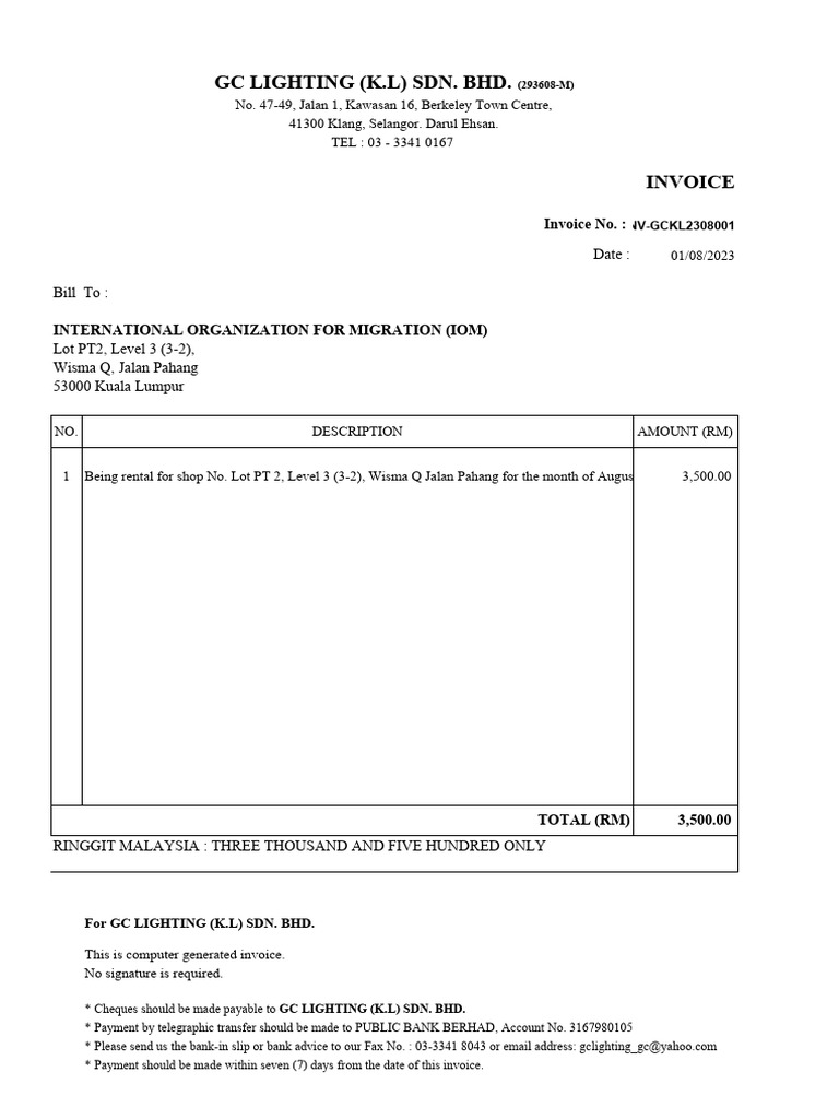 Inv GCKL Wisma Q Rental Pt2 3-2 | PDF | Banking