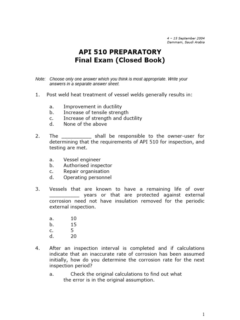 Api 510 Close Book - 15 | PDF | Corrosion | Strength Of Materials