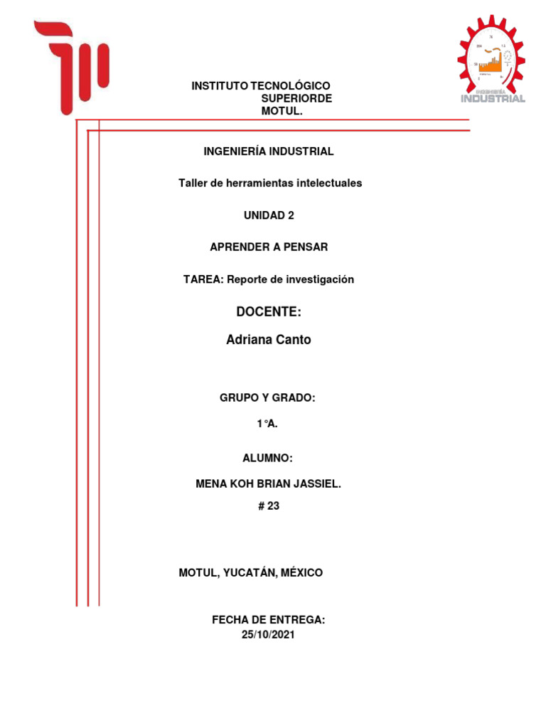 U2 - Act.1 - Pensamiento Logico - Mena, Brian. | Descargar gratis PDF | Pensamiento ...