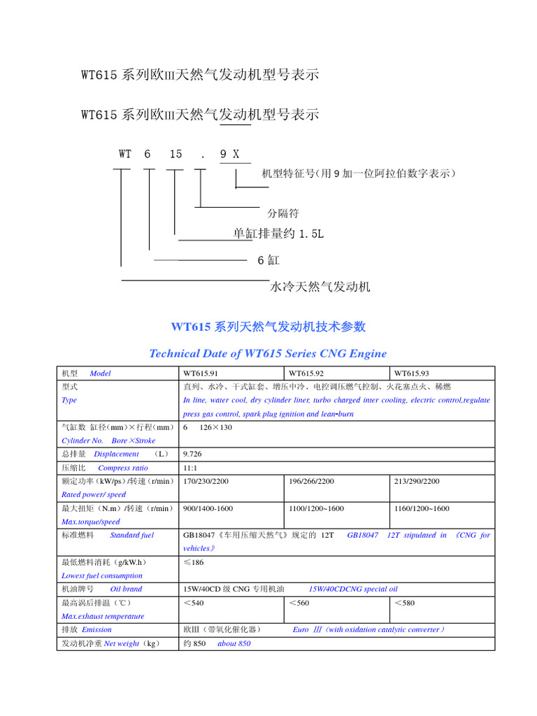 CNG Engine. Spec. | PDF