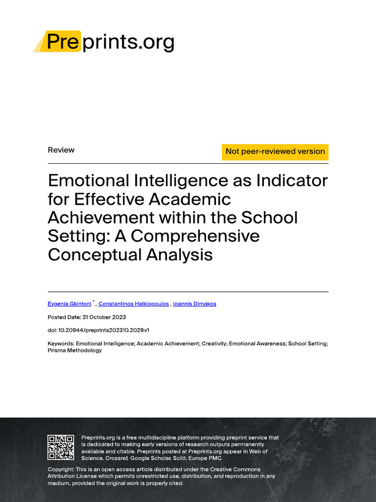 Preprints202310 2029 v1 | PDF | Emotional Intelligence | Extraversion And Introversion