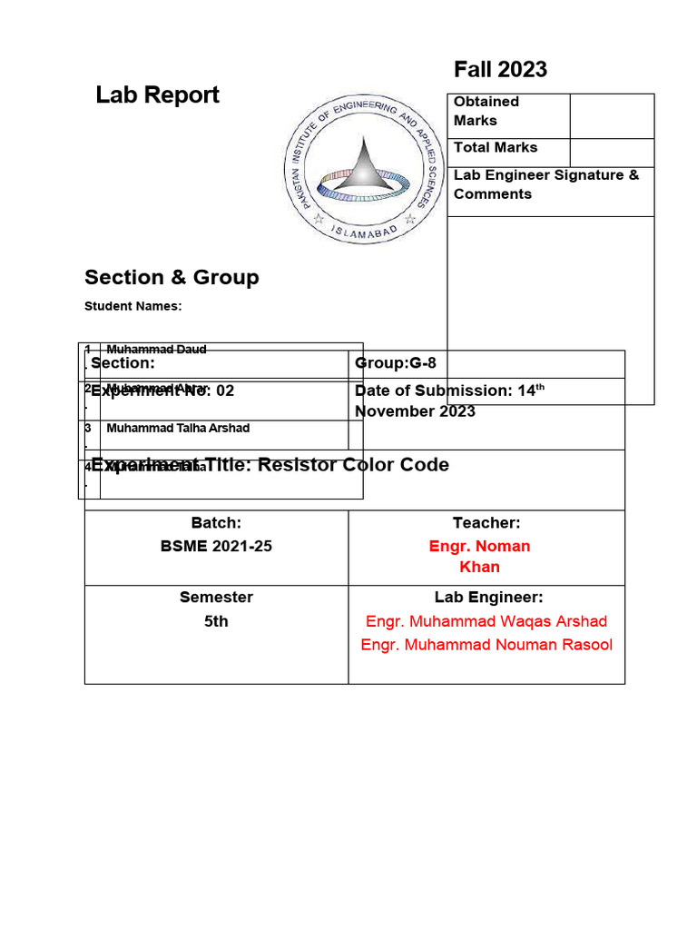 IEE LAb Report Exp 02 | PDF | Resistor | Accuracy And Precision IEE LAb Report Exp 02 | PDF | Resistor | Accuracy And Precision