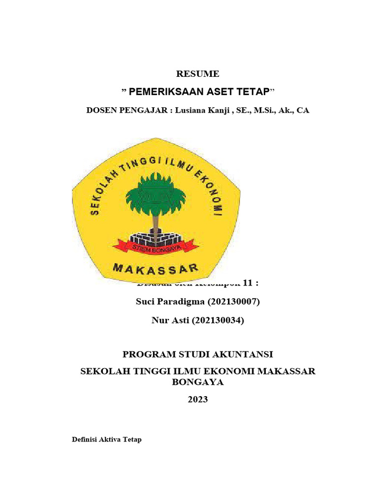 Kelompok 11 Pemeriksaan Aset Tetap | PDF | Bisnis Kelompok 11 Pemeriksaan Aset Tetap | PDF | Bisnis