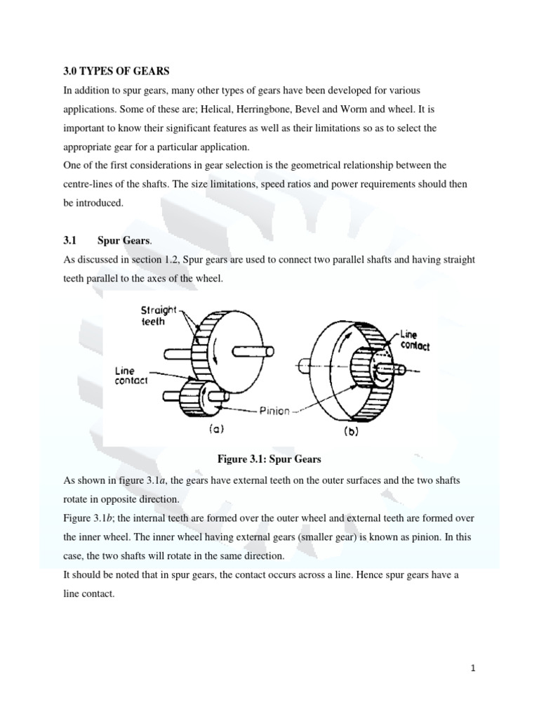 3 TYPES OF GEARS & gear trains | PDF | Gear | Classical Mechanics