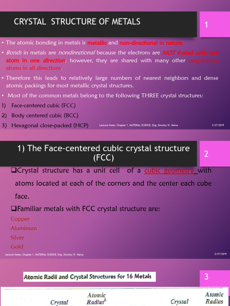 Crystal Structure of Metals | PDF | Crystal Structure | Building ...
