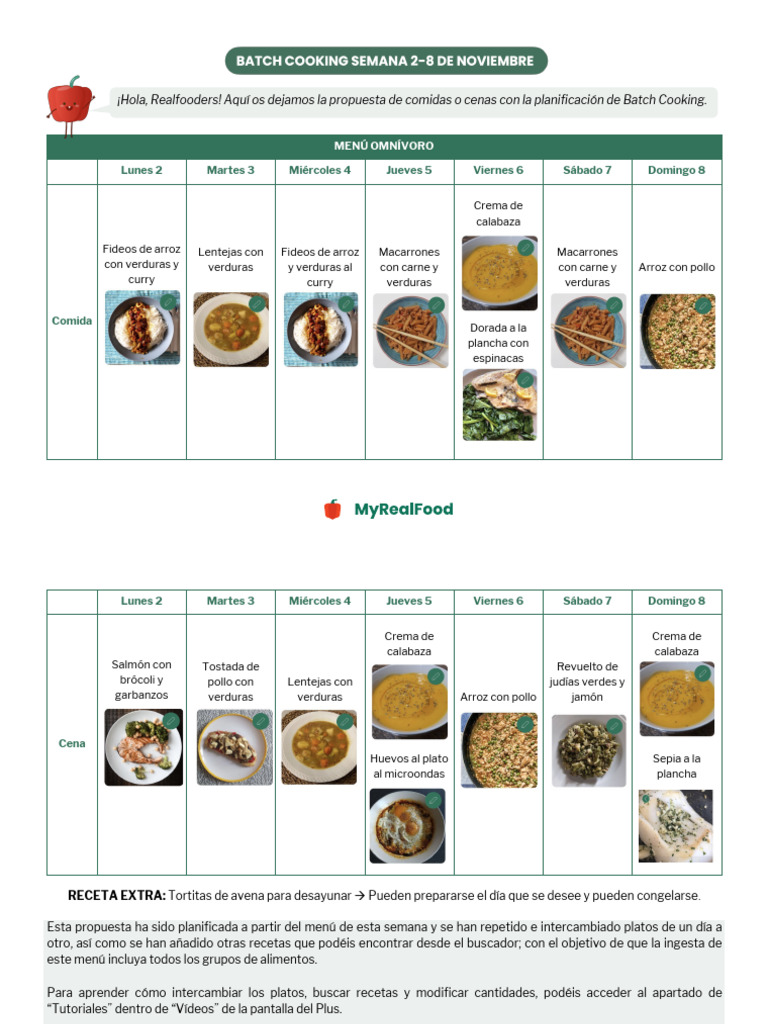 Batch Cooking | PDF | Vegetales | Alimentos