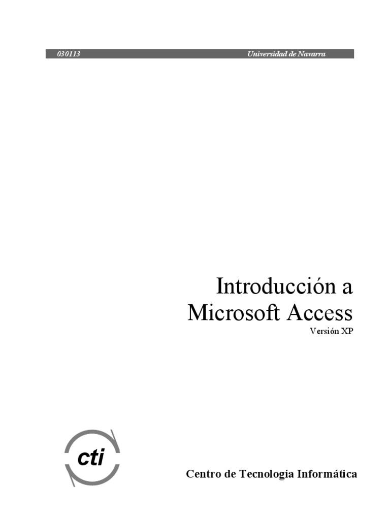 Microsoft Access XP | PDF | Tabla (base de datos) | Bases de datos