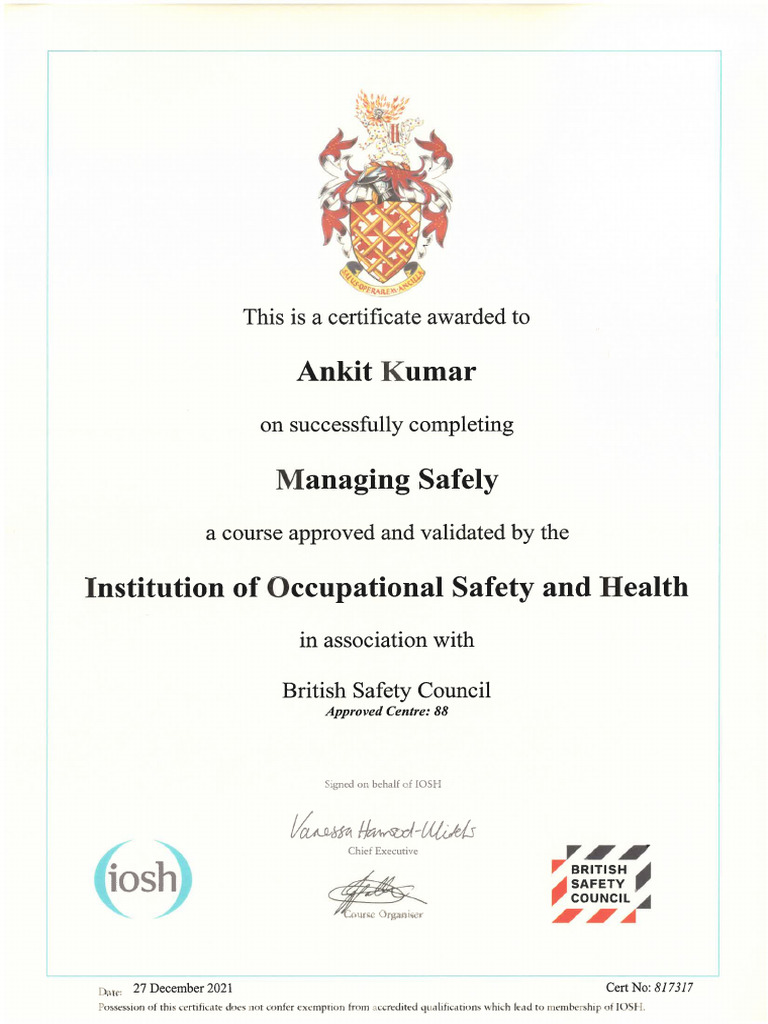 IOSH Through British Safety Council | PDF IOSH Through British Safety Council | PDF