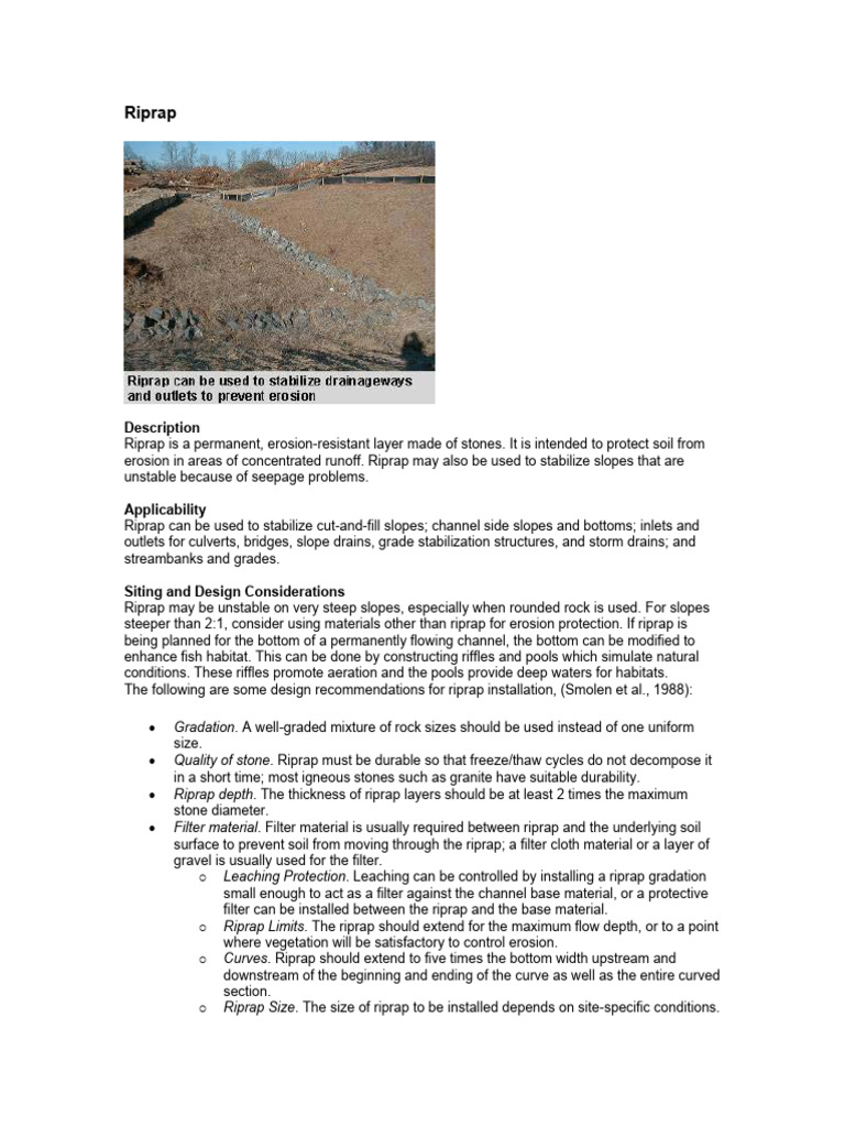 Riprap | PDF | Erosion | Soil