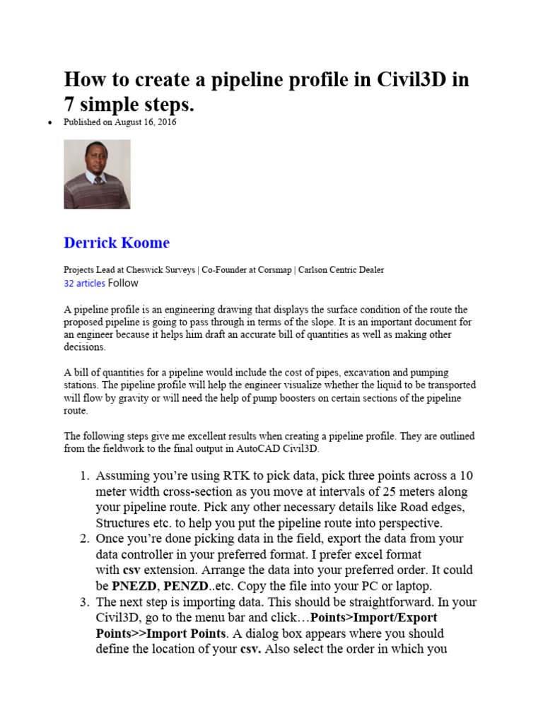 How To Create A Pipeline Profile in Civil3D | PDF | System Software ...