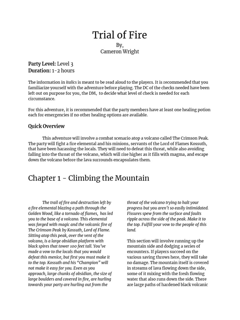 Trial of Fire | PDF | Volcano | Lava