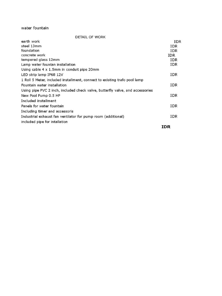 BOQ Water Fountain | PDF
