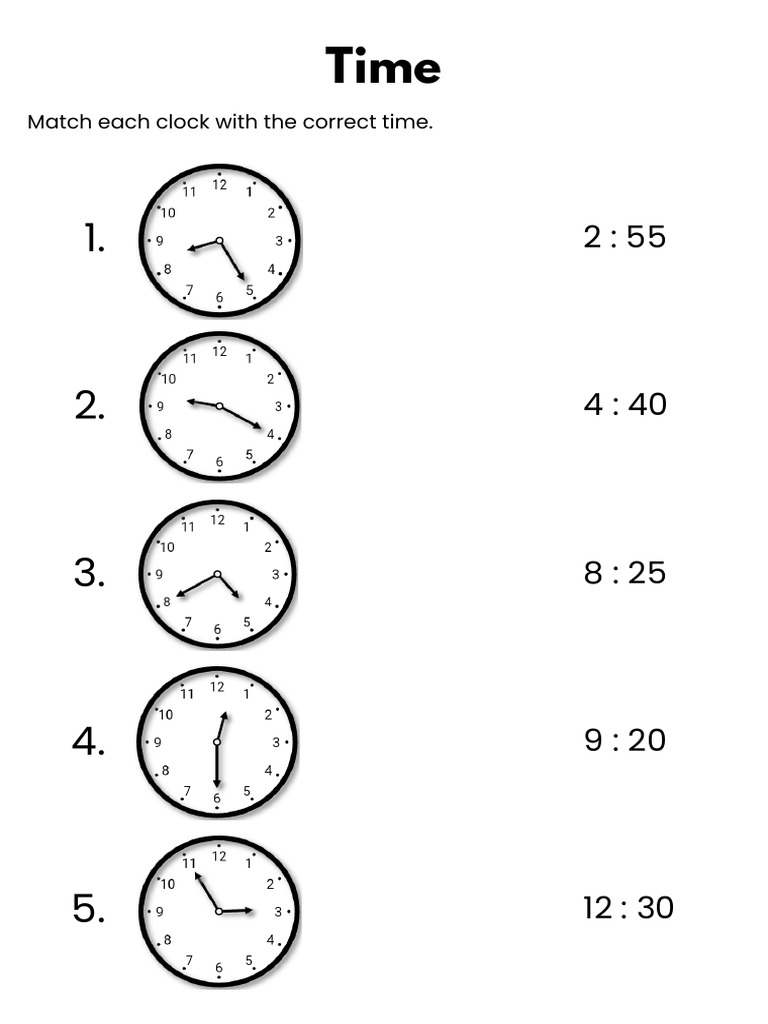 Telling Time: Clock Exercises | PDF