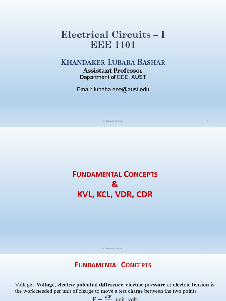 KVL KCL Class | PDF | Electrical Network | Voltage