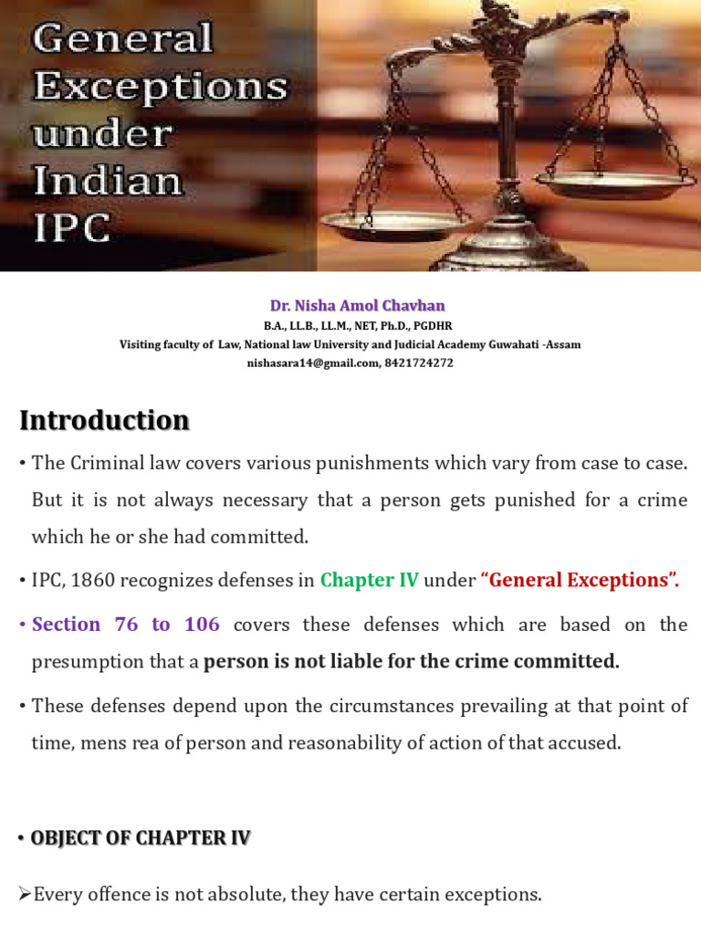 General Exception Under IPC | PDF | Burden Of Proof (Law) | Crimes