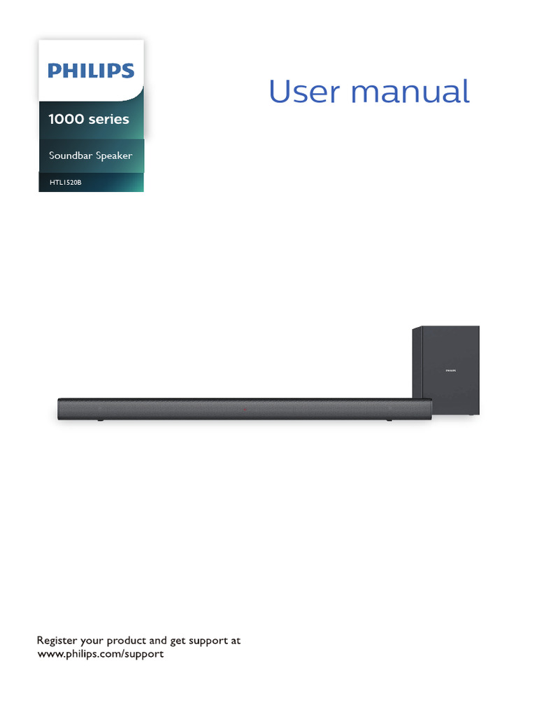 Philips Sound Bar Manyal - Htl1520b:37 | PDF