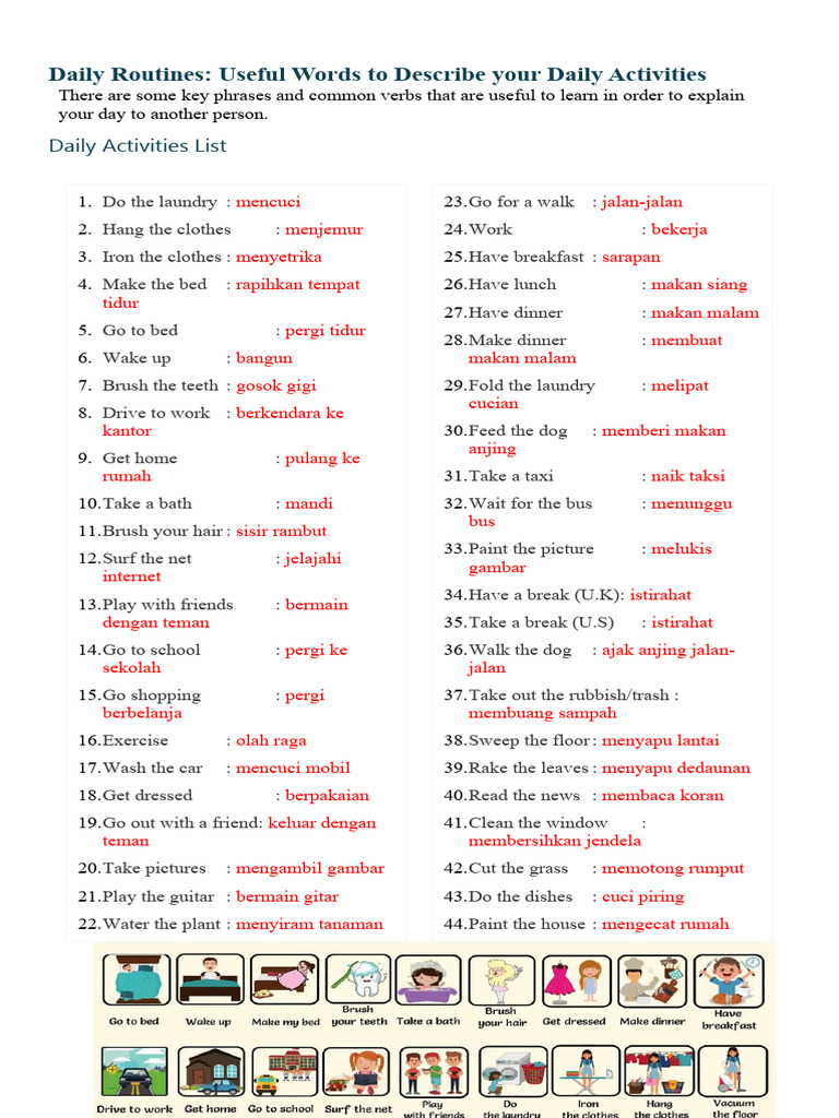 Daily Routines (Describe Your Daily Activities) | PDF | Art