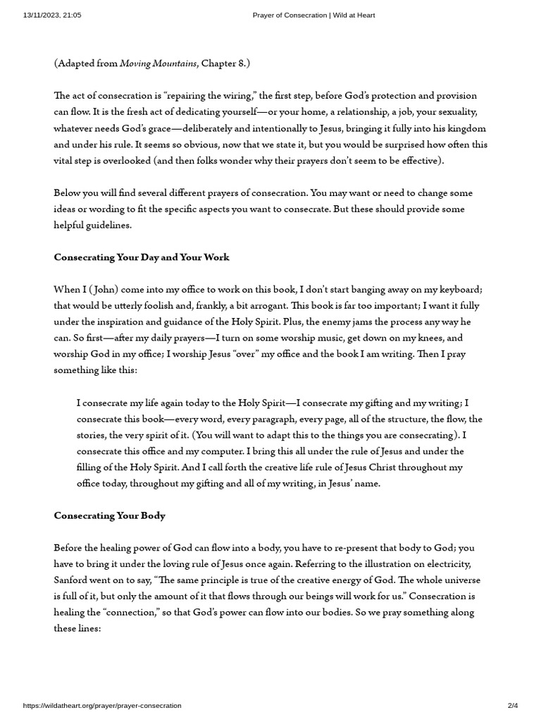 Prayer of Consecration Guide | PDF | Jesus | Consecration