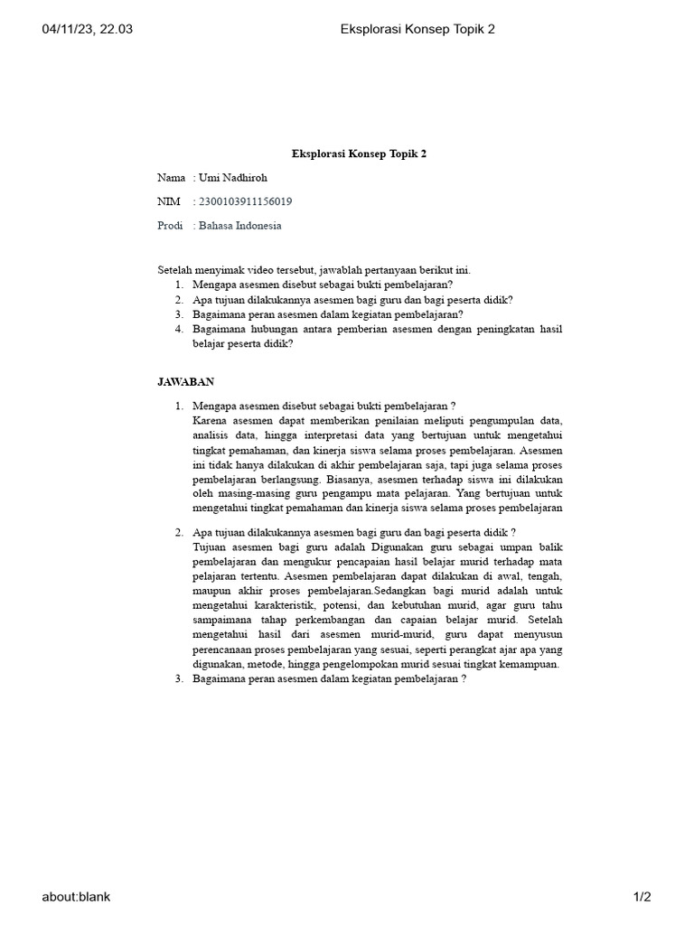 Eksplorasi Konsep Topik 2 | PDF | Karier & Perkembangan