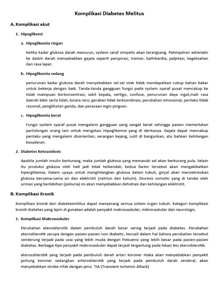 Komplikasi Diabetes Melitus | PDF | Pengembangan Diri | Kesehatan Holistik