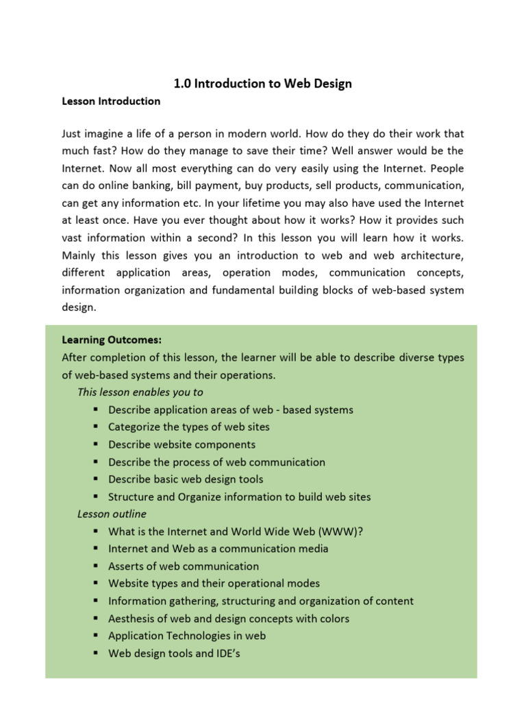 Web Design | PDF | World Wide Web | Internet & Web