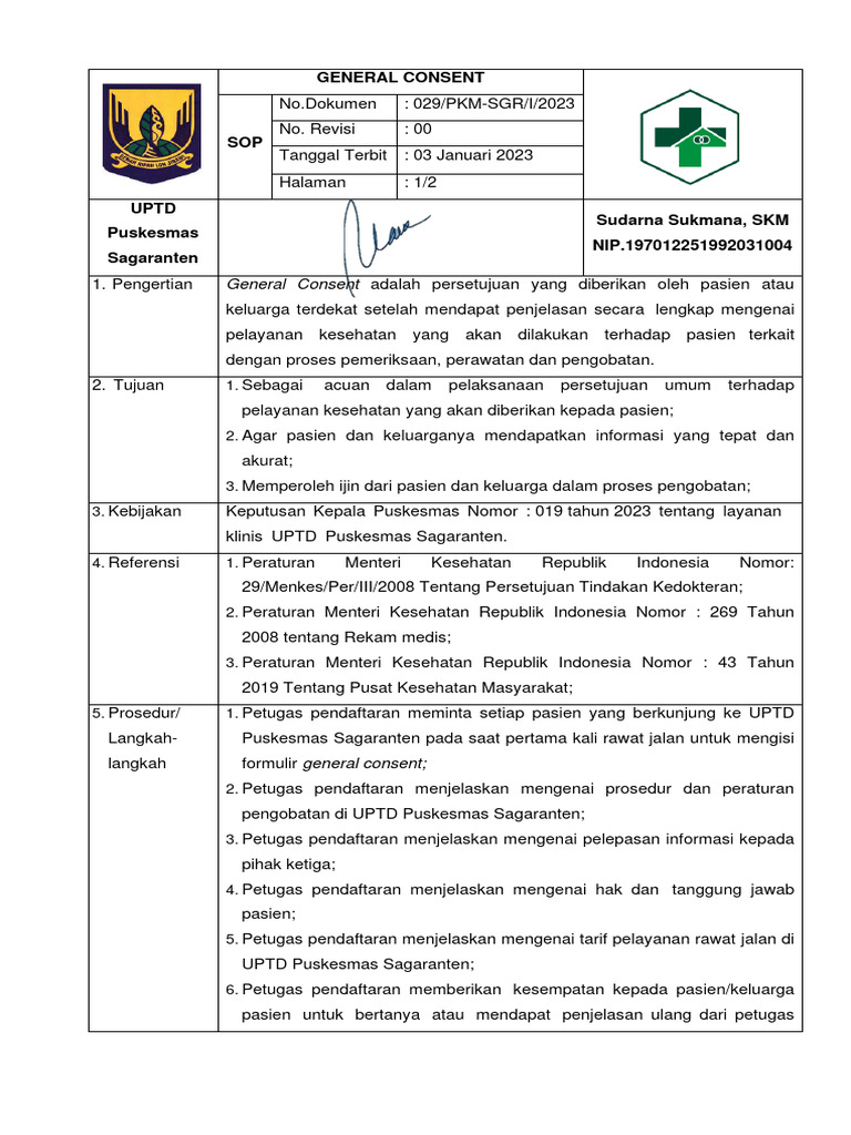 Sop General Consent. | PDF