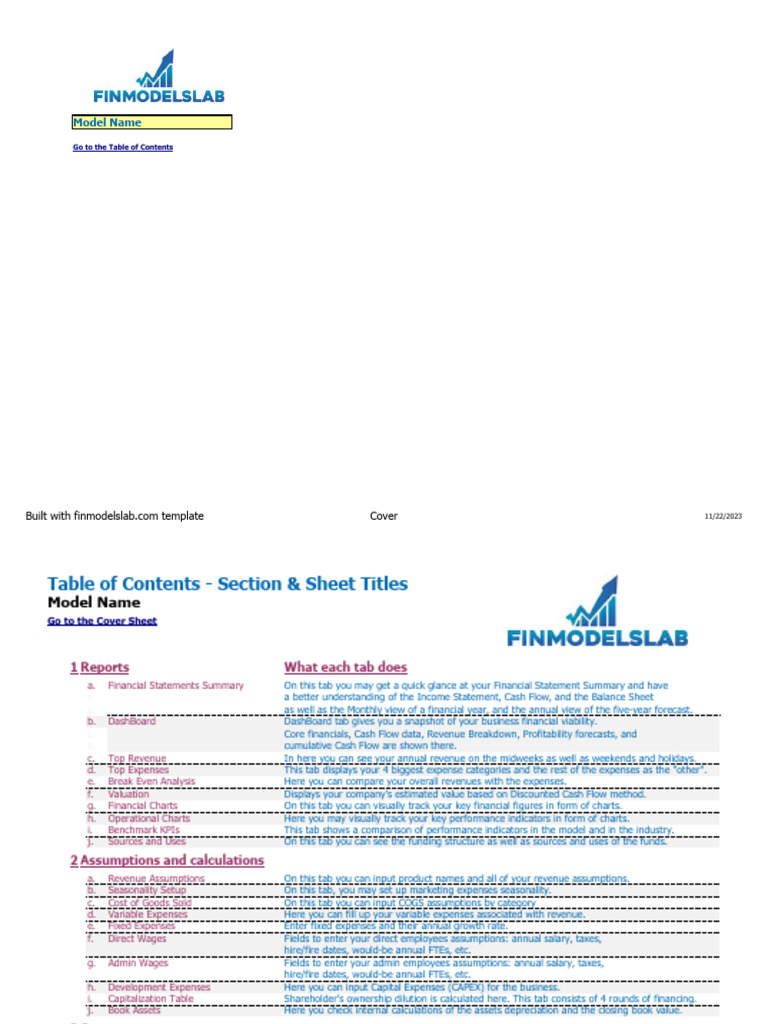 TRIAL Electrical Contractor Financial Model Excel Template v.1.0.122020 | PDF | Expense | Income ...