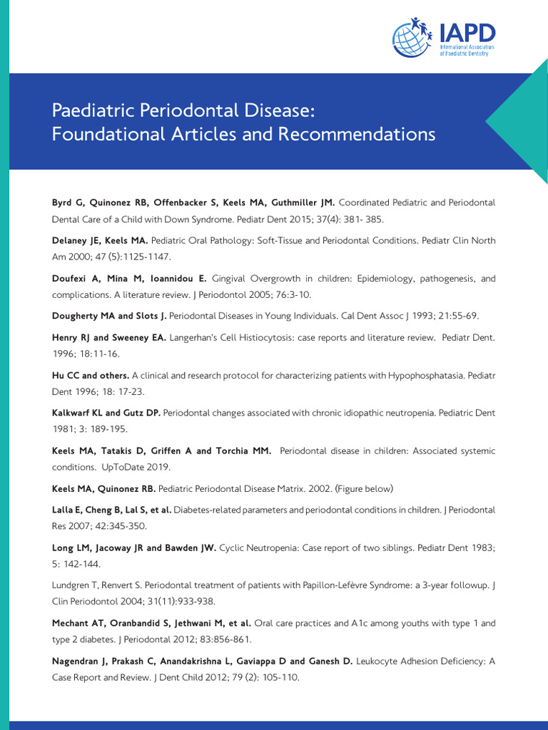 (IAPD) Pediatric Periodontal Disease | PDF | Periodontology | Dentistry ...