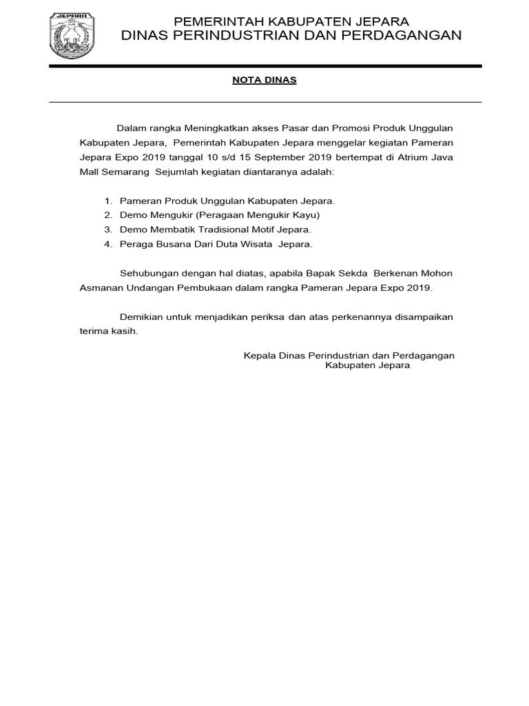 Contoh Nota Dinas | PDF