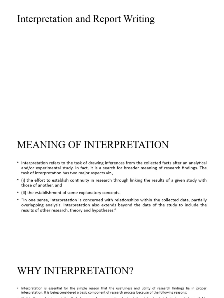 Interpreation and Report Writing | PDF | Inquiry | Cognitive Psychology