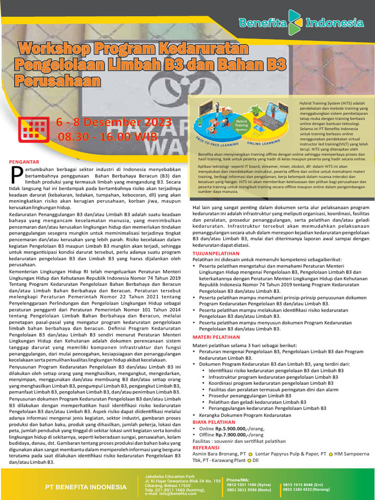 12 HAZ09 - Workshop Program Kedaruratan Pengelolaan B3 Dan Atau Limbah B3 | PDF