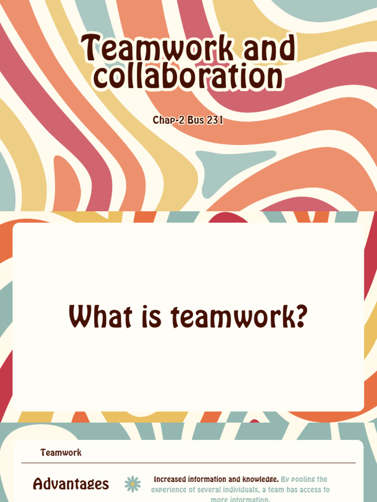 Teamwork and Collaboration | PDF | Decision Making | Nonverbal ...