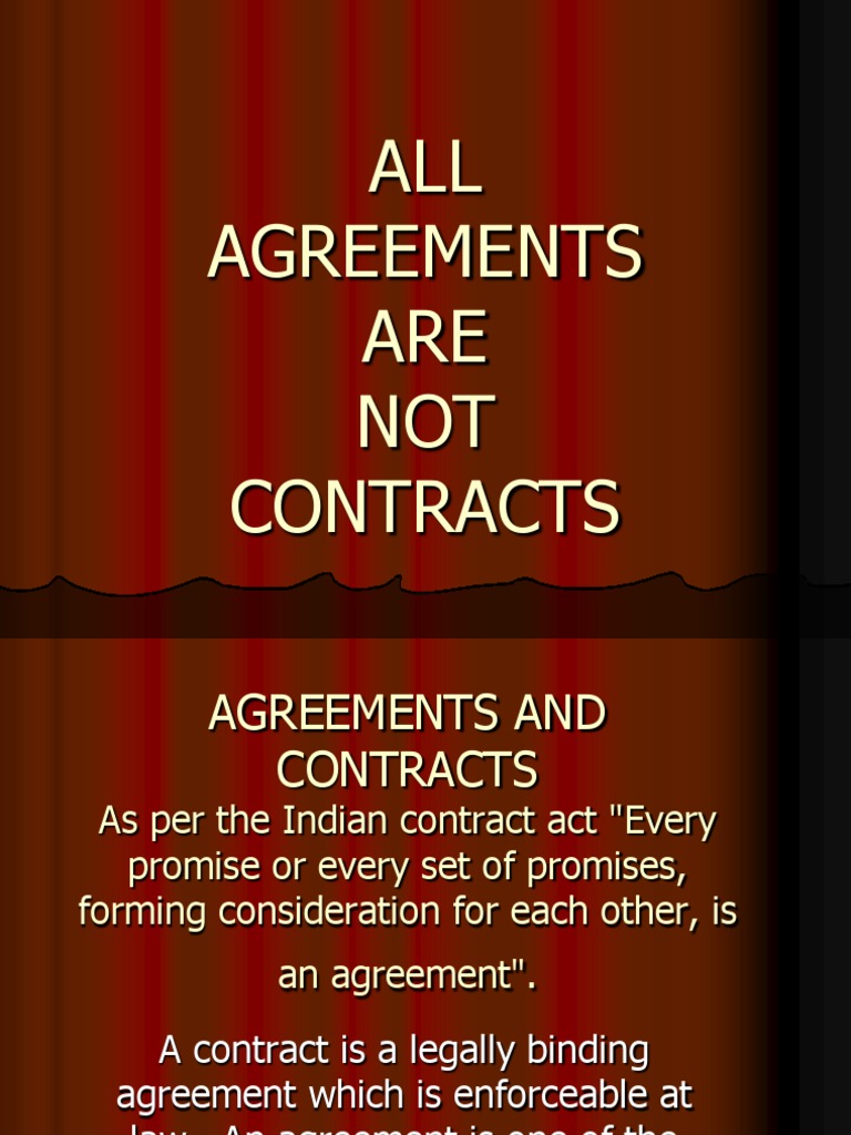 All Agreements Are Not Contracts | PDF