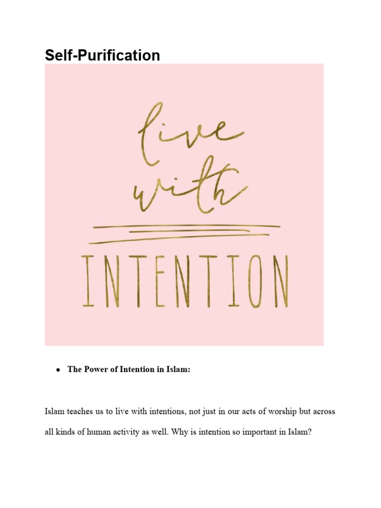 Lec 3 Self Purification | PDF | Muhammad | God In Islam