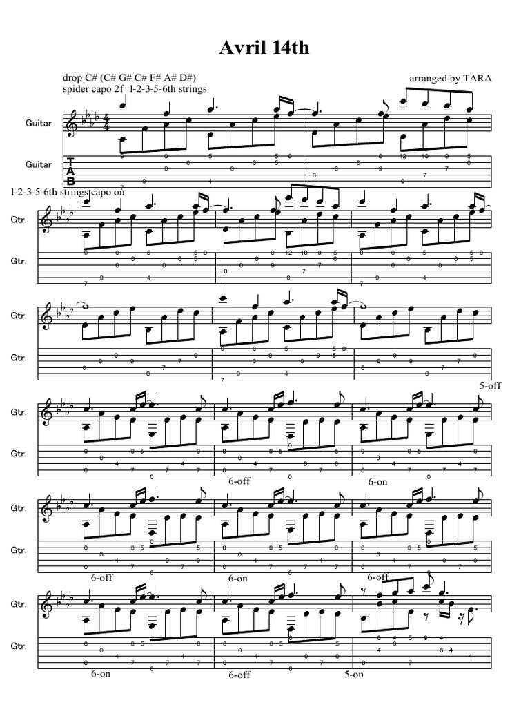 Avril 14th Tab | PDF