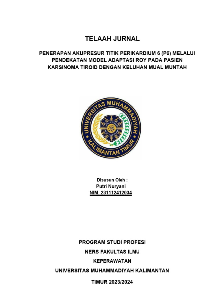 Akupresur P6 untuk Mual Pasien Karsinoma | PDF