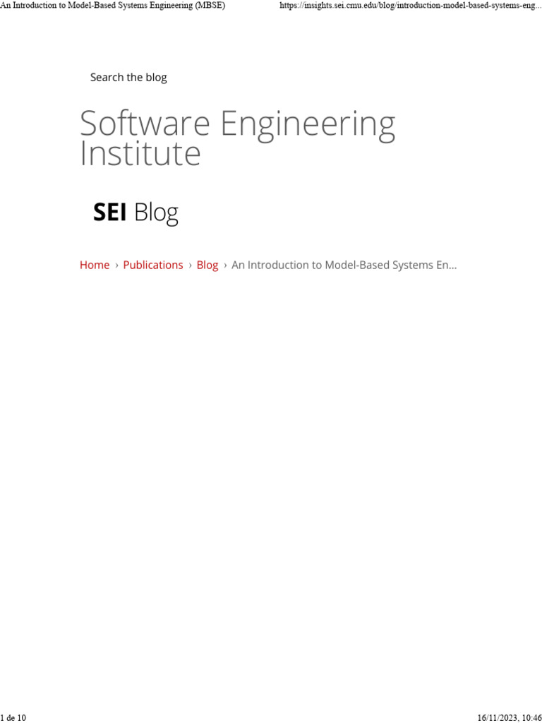 An Introduction To Model-Based Systems Engineering (MBSE) | PDF | Conceptual Model | System