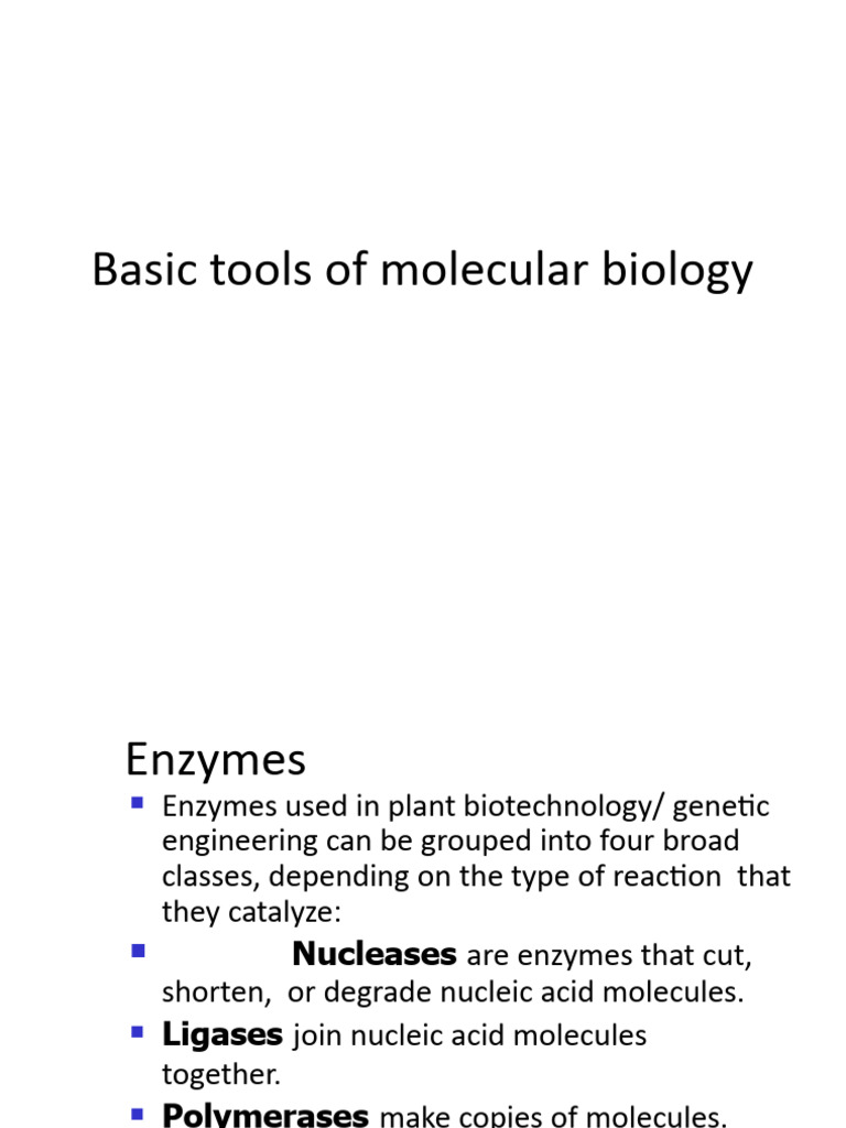 2.basic Tools-Restriction Enzymes | PDF | Restriction Enzyme | Dna