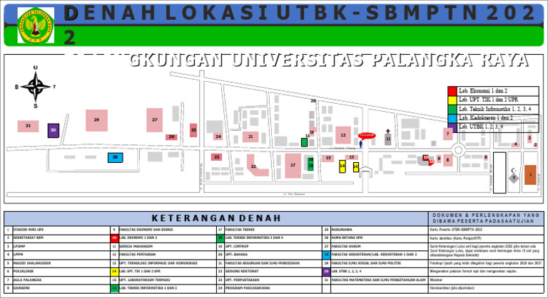 Lokasi Lab UTBK di UPR Palangka Raya | PDF