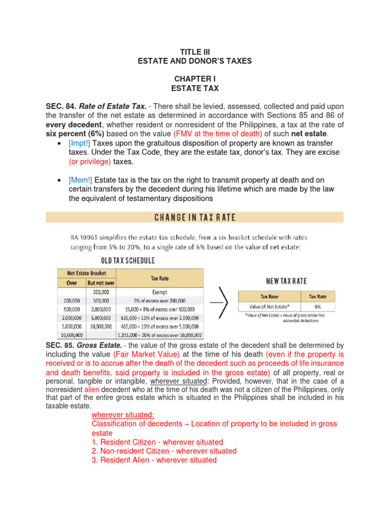 Learning Module - Transfer Taxes | PDF | Estate Tax In The United ...