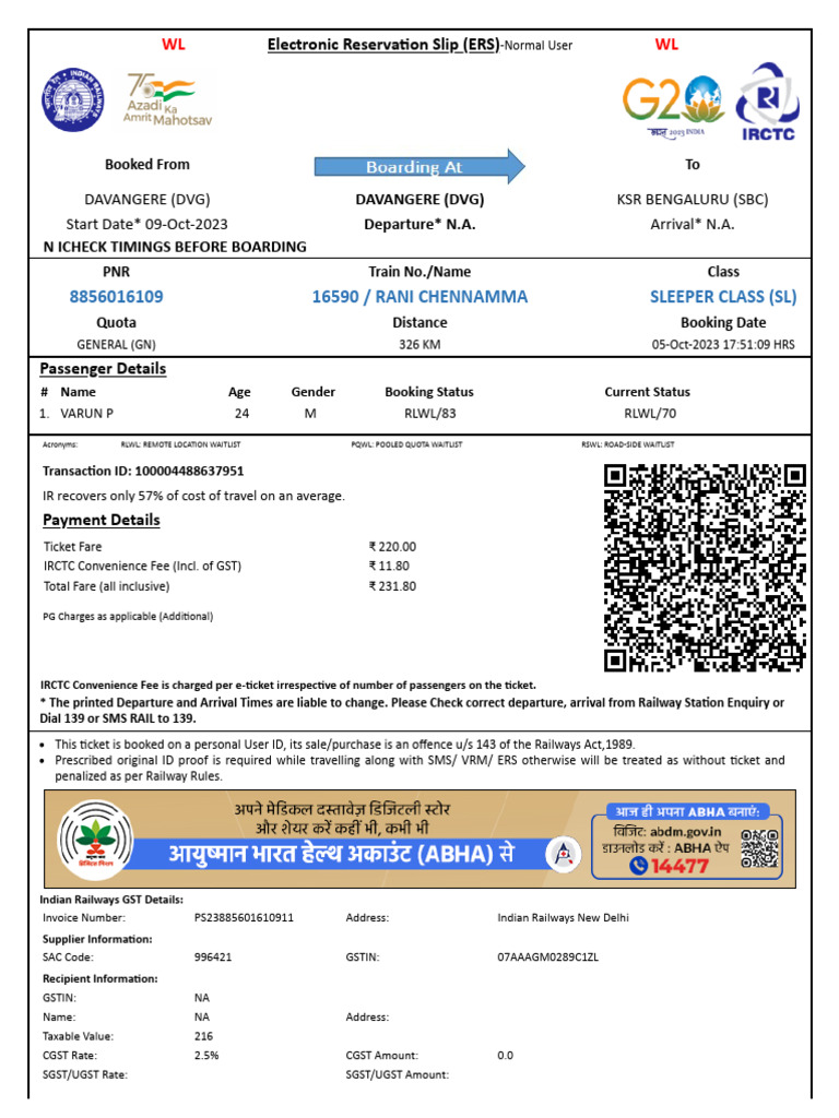 Train Ticket | PDF | Identity Document
