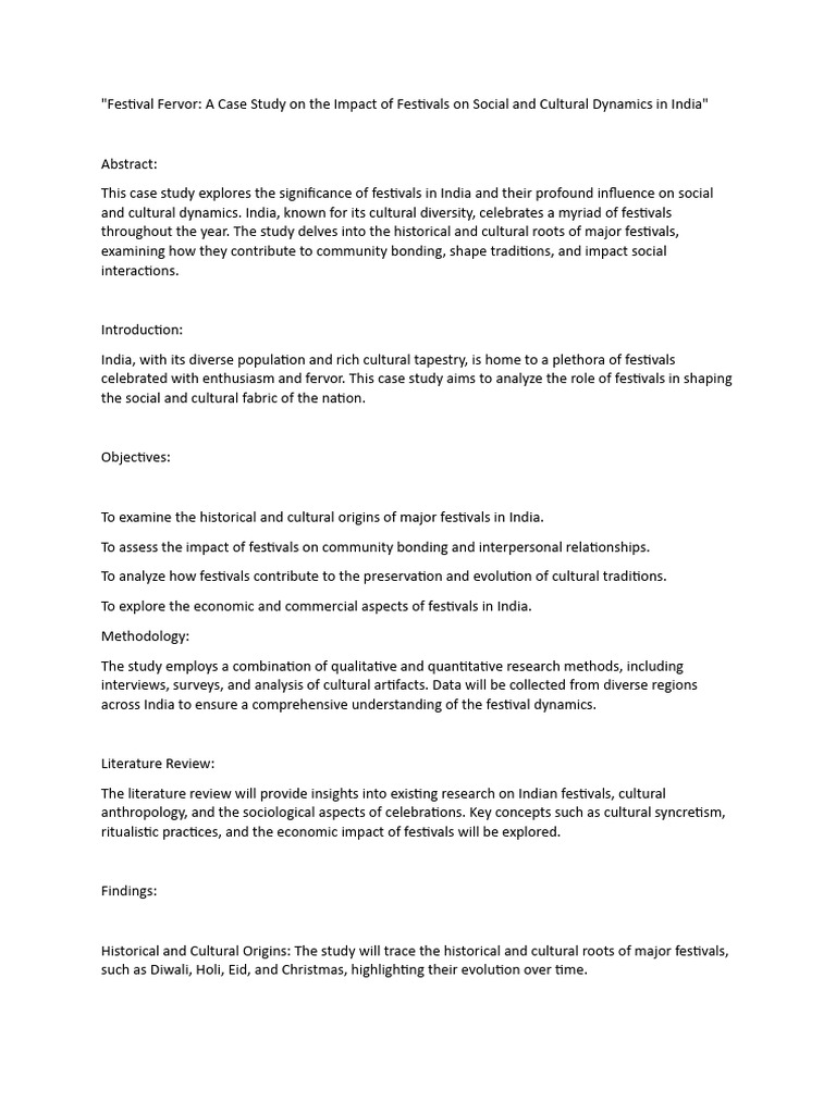 Indian Culture Case Study | PDF | Traditions | Methodology