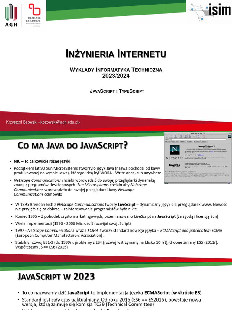 Nżynieria Nternetu: Ykłady Nformatyka Echniczna | PDF