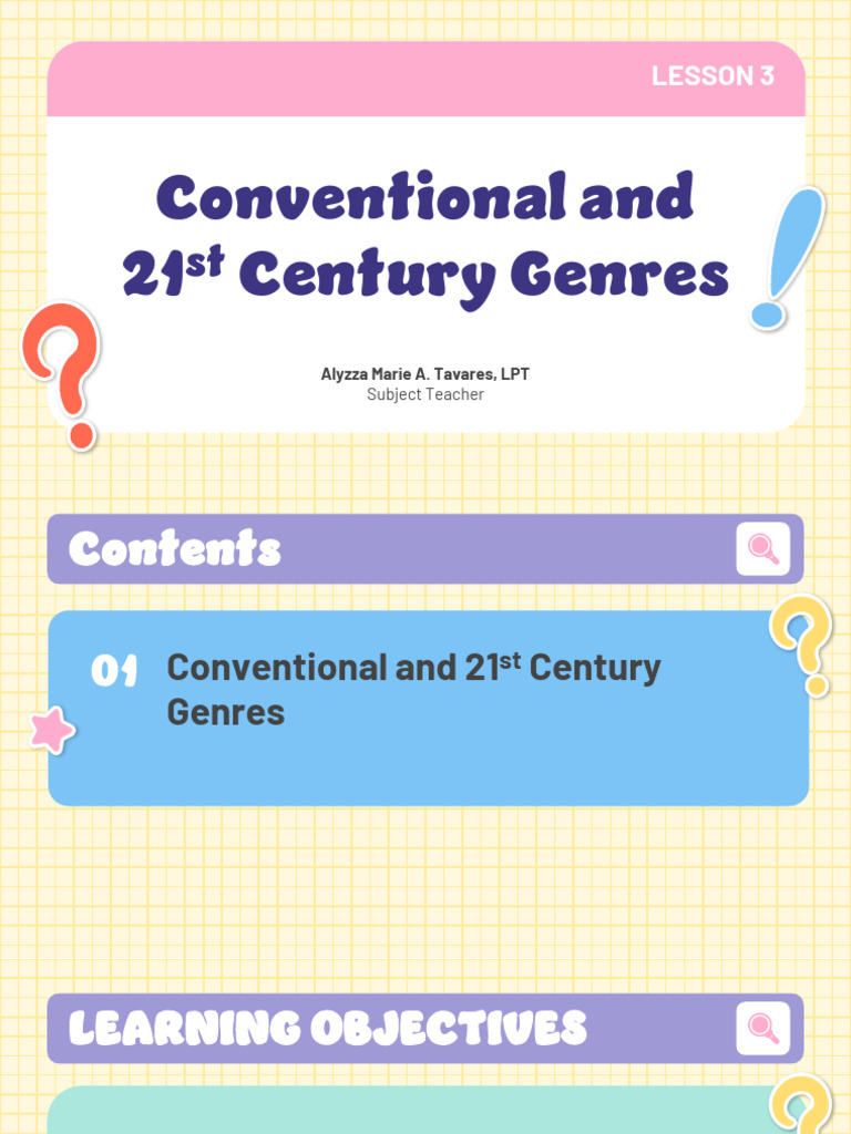 Literary Genres for 21st Century Students | PDF | Creative Nonfiction ...