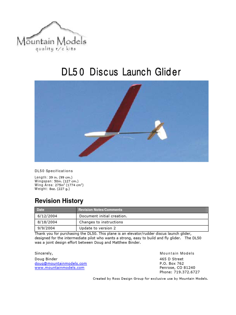 DL50 Discus Launch Glider | PDF | Adhesive | Fiberglass DL50 Discus Launch Glider | PDF | Adhesive | Fiberglass